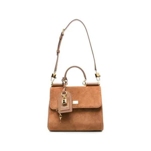 Dolce & Gabbana Calf Leather Top Handle Bag - Brown