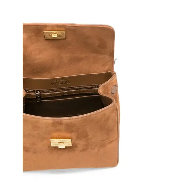 Dolce & Gabbana Calf Leather Top Handle Bag - Brown