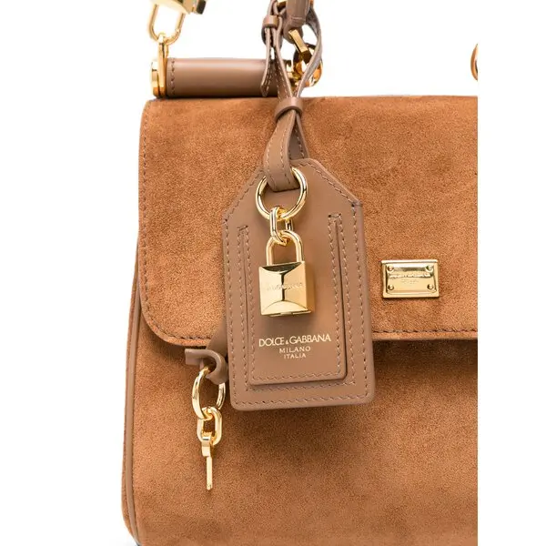 Dolce & Gabbana Calf Leather Top Handle Bag - Brown