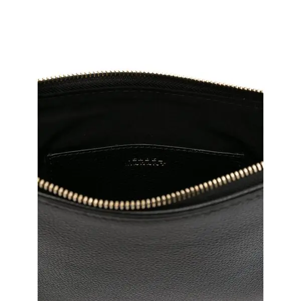 Isabel Marant Étoile Calf Leather Satchel With Gold-tone Studs - Black