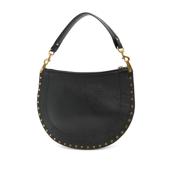 Isabel Marant Étoile Calf Leather Satchel With Gold-tone Studs - Black