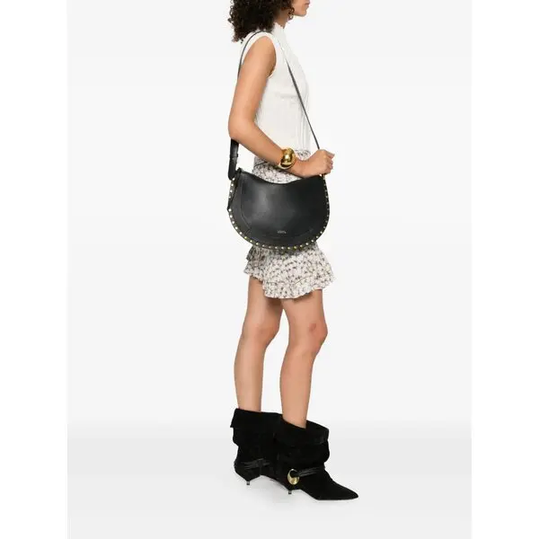 Isabel Marant Étoile Calf Leather Satchel With Gold-tone Studs