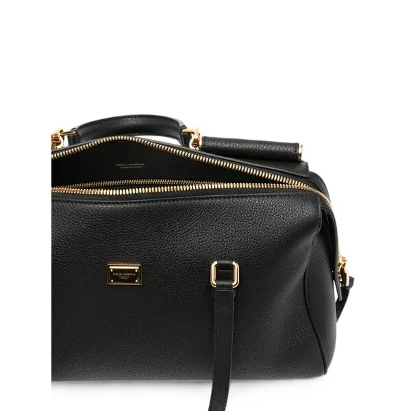 Dolce & Gabbana Leather Top Handle Bag - Black