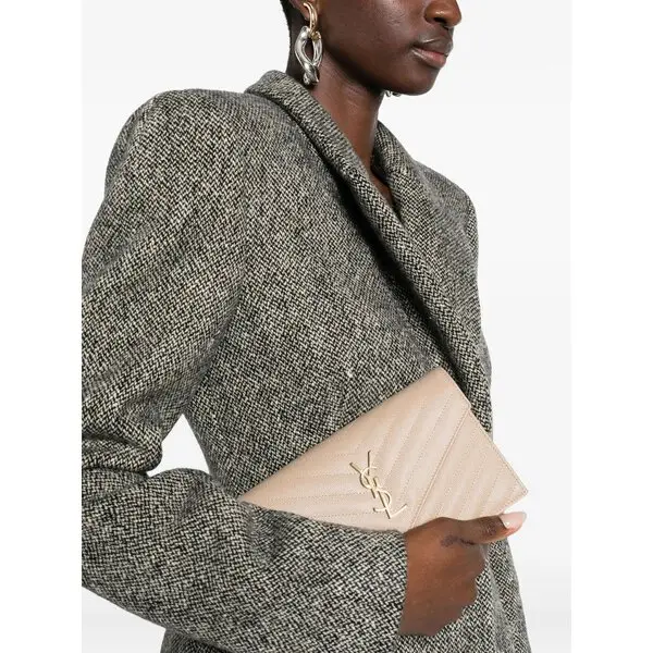 Saint Laurent Cassandre Plaque Cross Body Bag - Cream