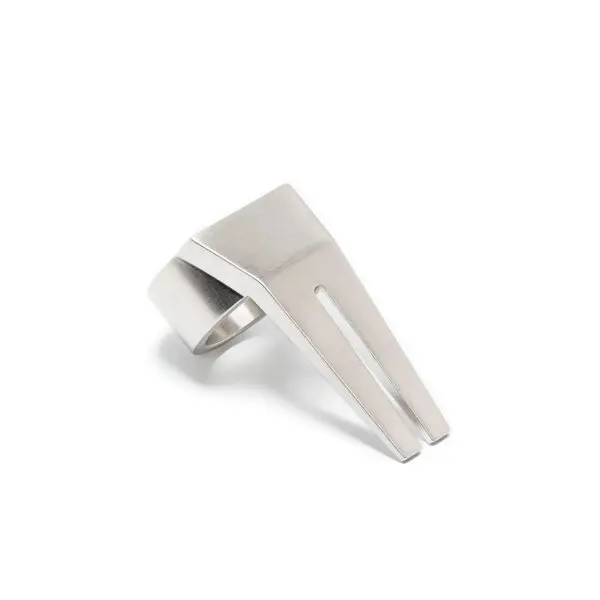 Rick Owens Tone Geometric Ring - Silver