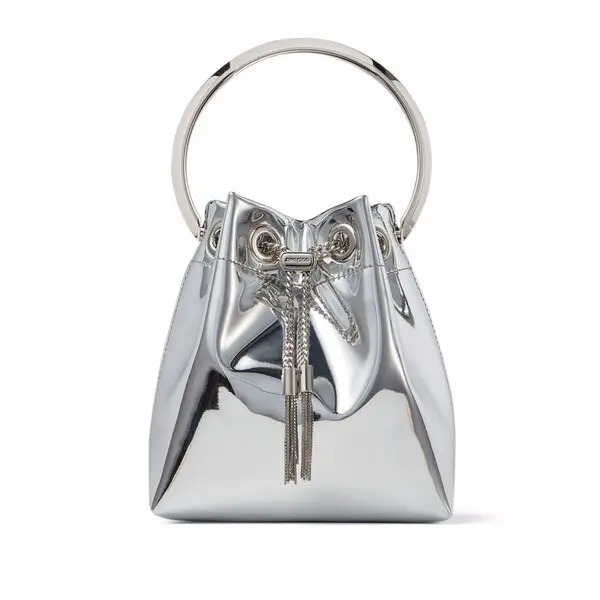 JIMMY CHOO Metallic Bucket Bag - Silver
