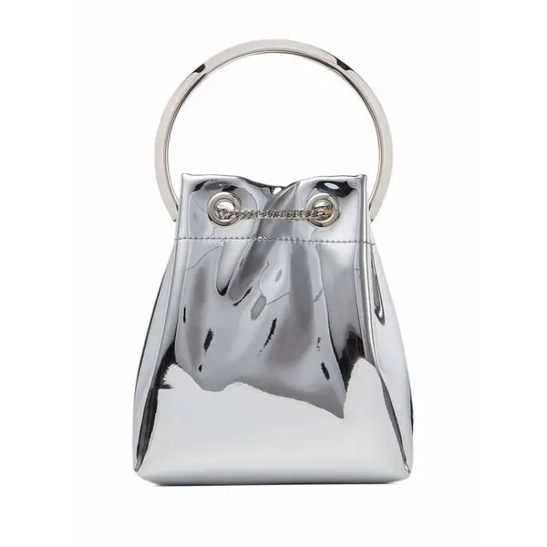 JIMMY CHOO Metallic Bucket Bag - Silver