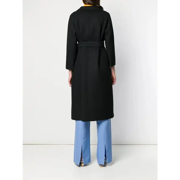 Max Mara Belted Wool Duster Coat - Black