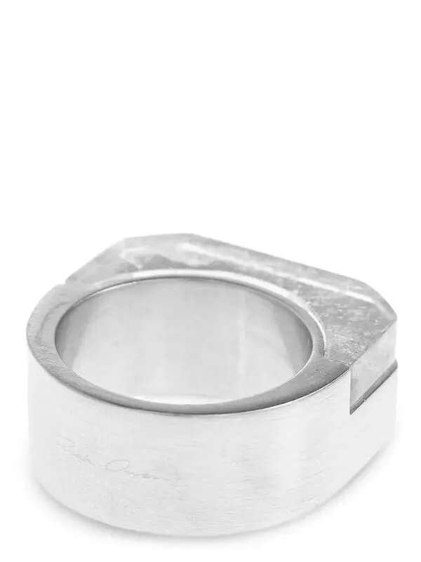 Rick Owens Double Crystal Hollywood Ring In Palladium