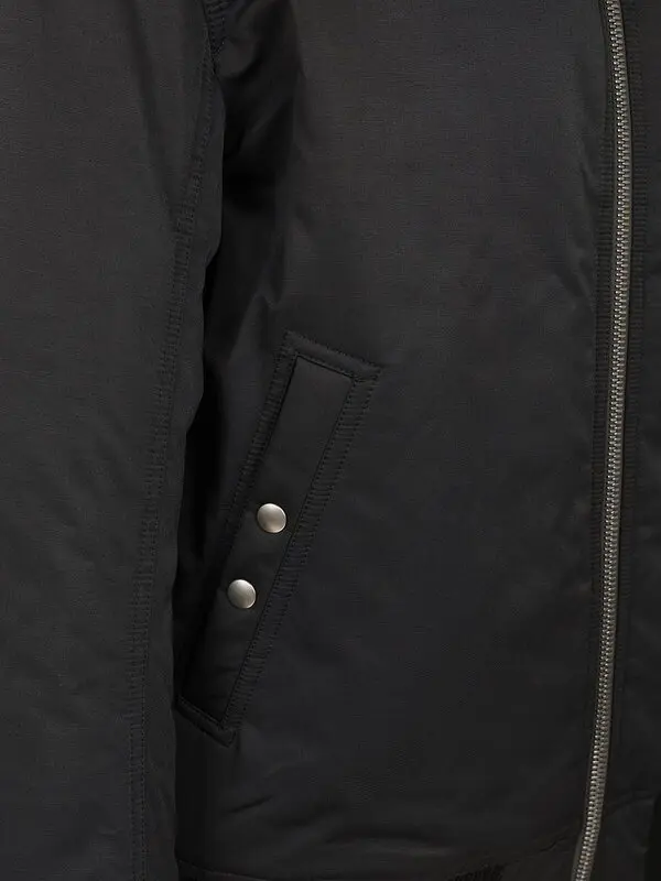 Rick Owens Dracuflight Hammered Leather Bomber Jacket - Black