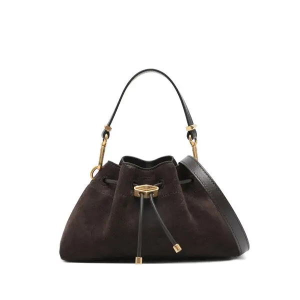 JIMMY CHOO Mini Bucket Bag With Drawstring And Detachable Shoulder Strap - Brown