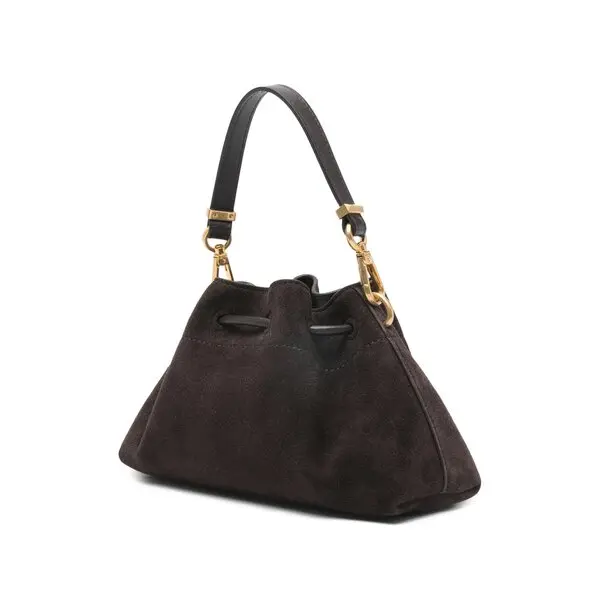 JIMMY CHOO Mini Bucket Bag With Drawstring And Detachable Shoulder Strap - Brown