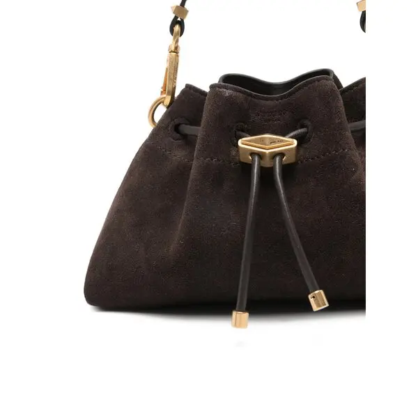 JIMMY CHOO Mini Bucket Bag With Drawstring And Detachable Shoulder Strap - Brown