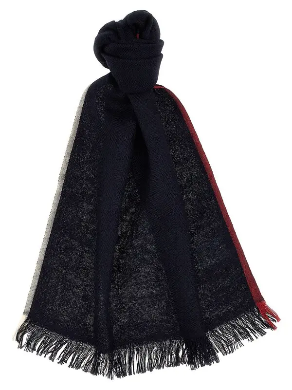 Brunello Cucinelli Contrast Border Scarf - Blue