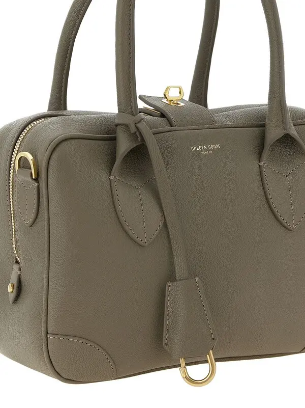 GOLDEN GOOSE Vita Leather Handbag With Metal Spin Closure