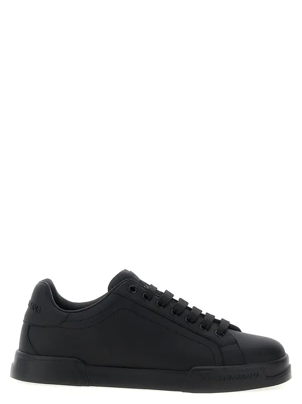 Dolce & Gabbana Portofino' Leather Low-top Sneakers - Black