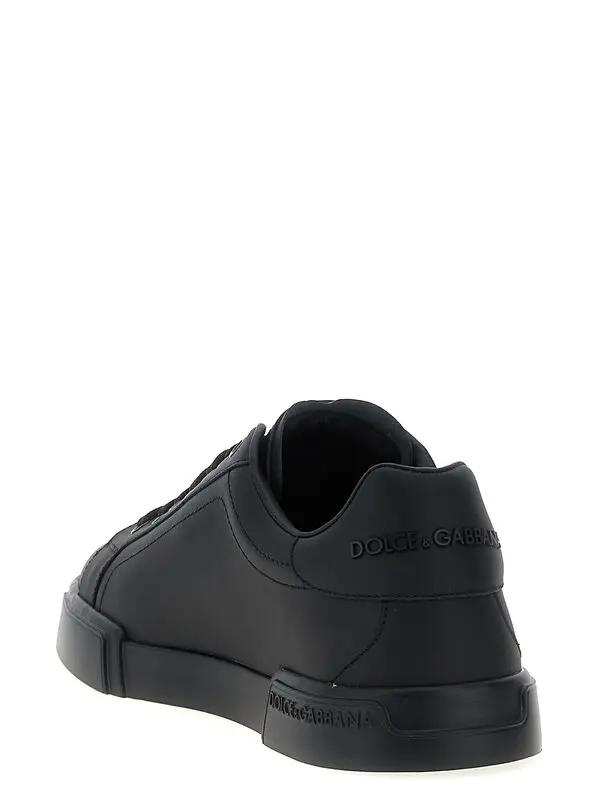 Dolce & Gabbana Portofino' Leather Low-top Sneakers - Black
