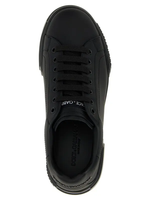 Dolce & Gabbana Portofino' Leather Low-top Sneakers - Black