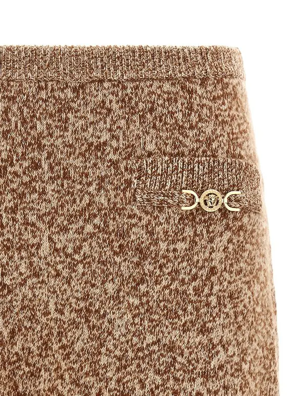 Versace Mouline' Cashmere Blend Knit Mini Skirt - Multicolor