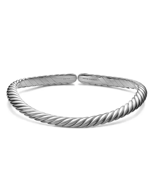 David Yurman Sculpted Cable Flex Necklace In Sterling 11mm