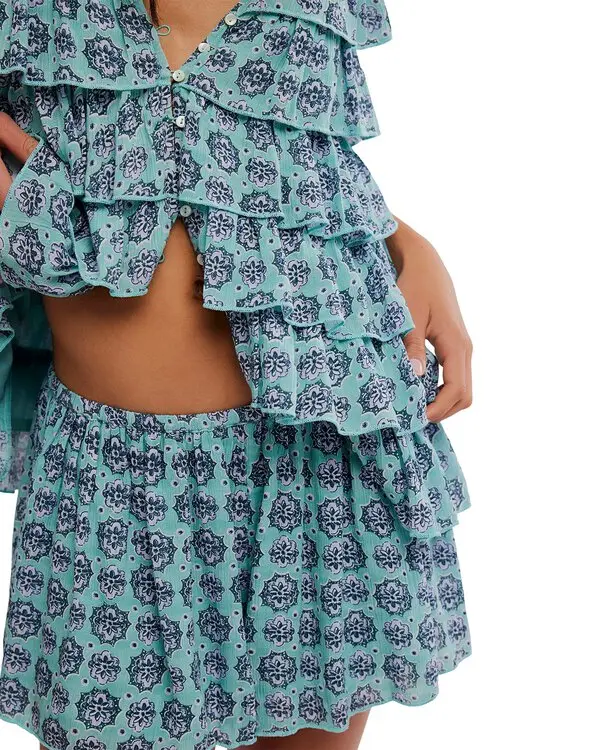 Free People Ruffle Me Up Set With Tiered Layers - Seaglass