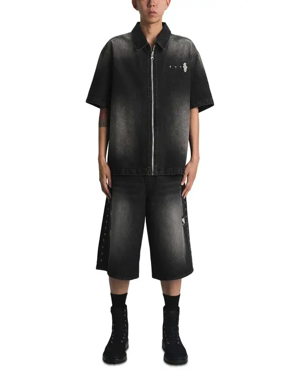 RtA Distressed Zip Shirt