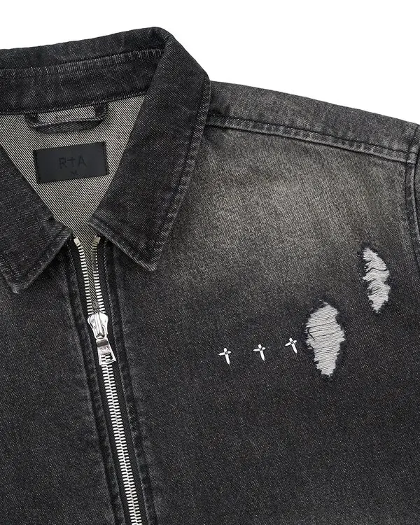 RtA Distressed Zip Shirt