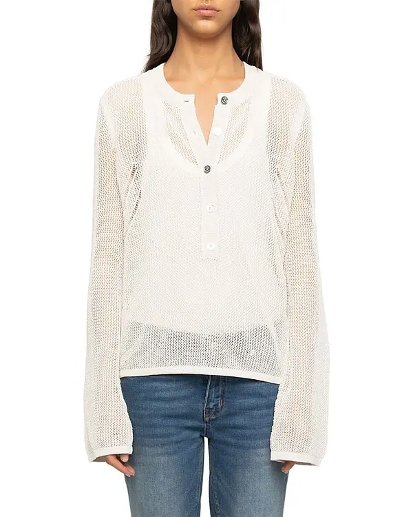 Zadig&Voltaire Mandala Henley Top - Vanille