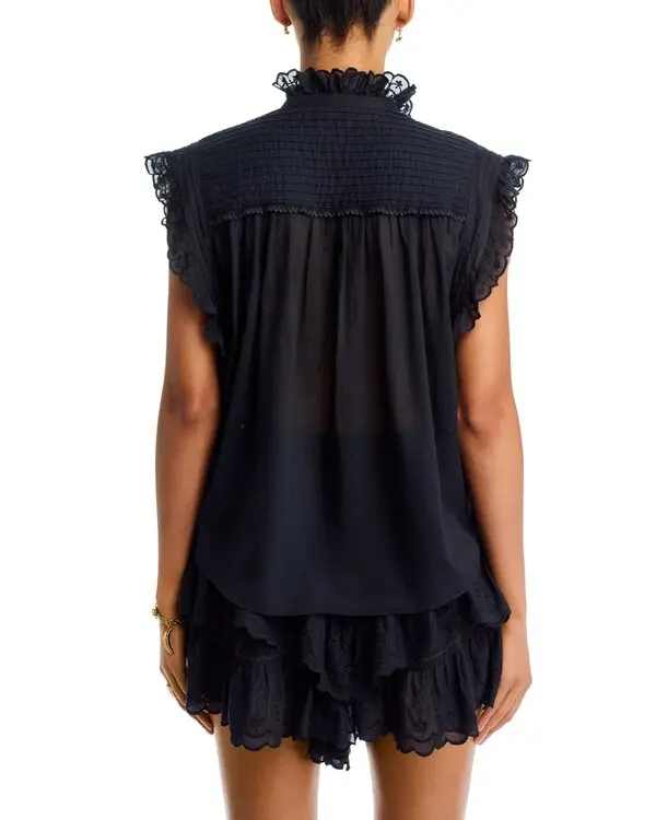 Isabel Marant Étoile Embroidered Cotton Blouse - Black