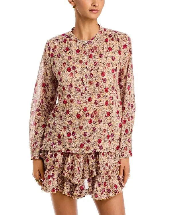 Isabel Marant Étoile Maria Top - Ecru/raspberry