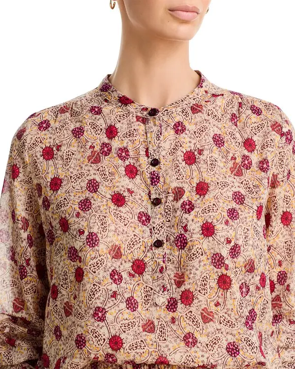 Isabel Marant Étoile Maria Top - Ecru/raspberry