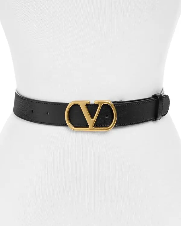 Valentino Garavani Vlogo Leather Belt