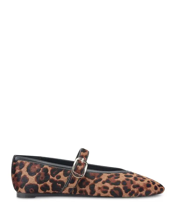 MARC FISHER LTD. Leopard Print Calf Hair Mary Jane Flats