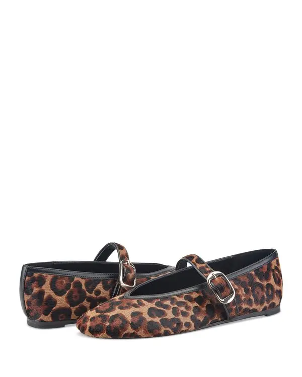 MARC FISHER LTD. Leopard Print Calf Hair Mary Jane Flats
