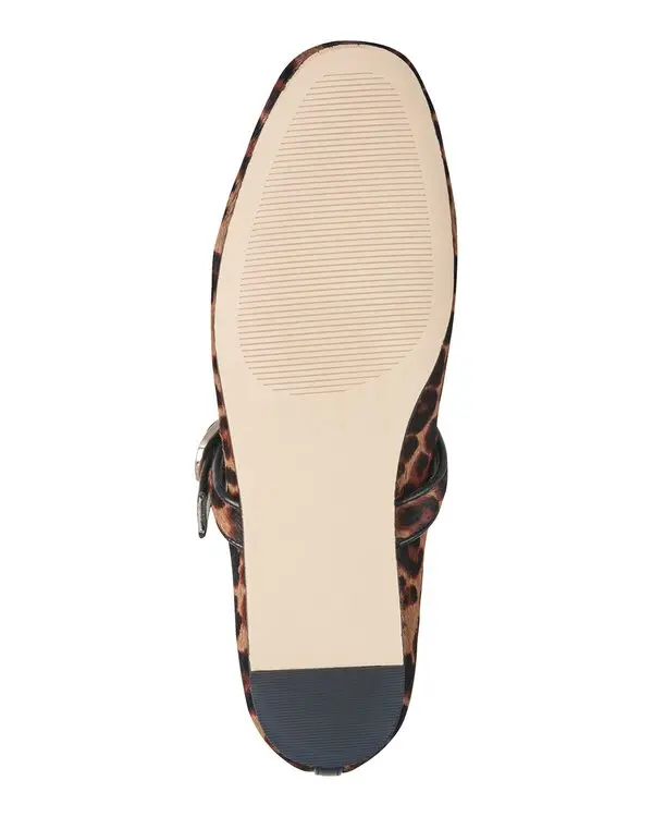 MARC FISHER LTD. Leopard Print Calf Hair Mary Jane Flats