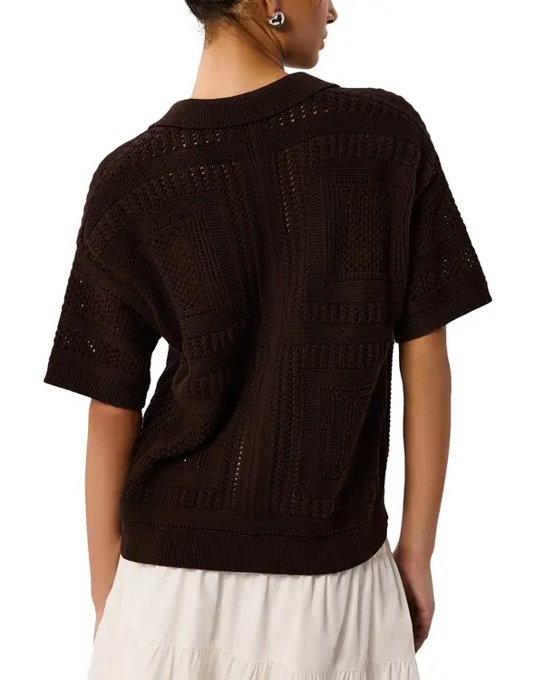 Whistles Crocheted Polo Sweater