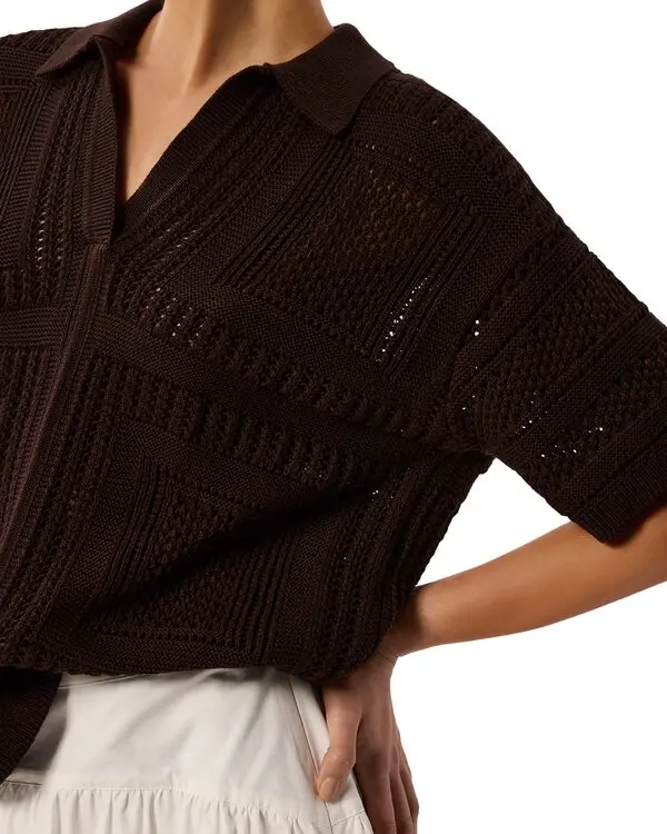 Whistles Crocheted Polo Sweater