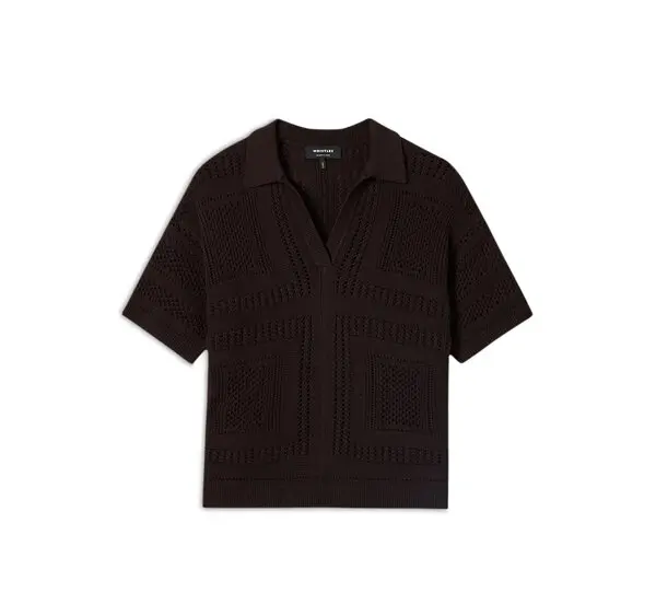 Whistles Crocheted Polo Sweater