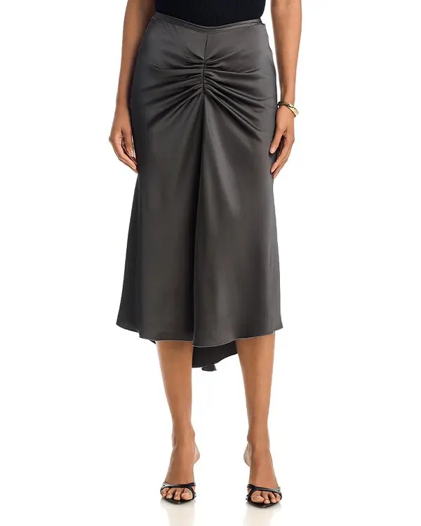 Victoria Beckham Bela Ruched Midi Skirt - Ore