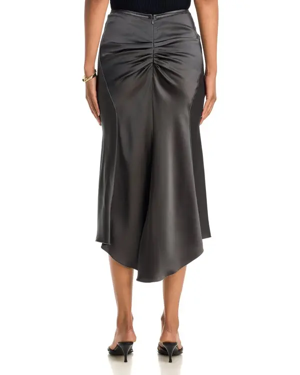 Victoria Beckham Bela Ruched Midi Skirt - Ore