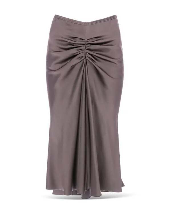 Victoria Beckham Bela Ruched Midi Skirt - Ore