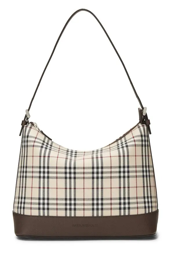Burberry Check Jacquard Canvas Hobo