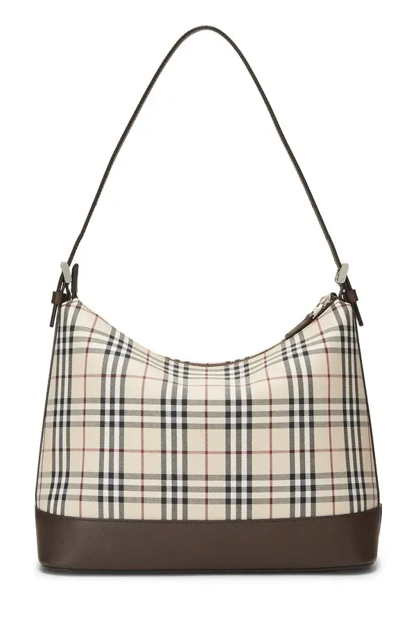 Burberry Check Jacquard Canvas Hobo