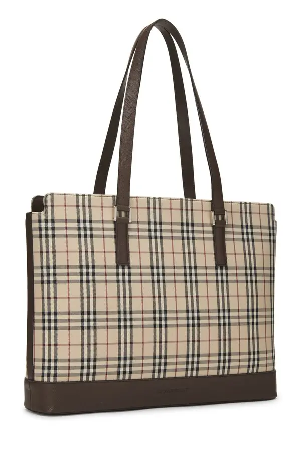 Burberry Check Jacquard Canvas Zip Tote