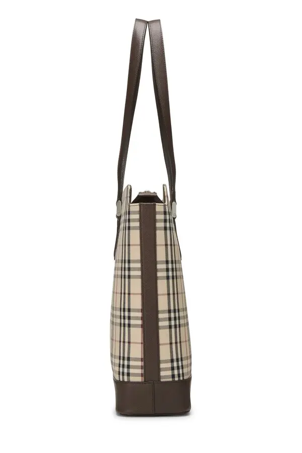 Burberry Check Jacquard Canvas Zip Tote