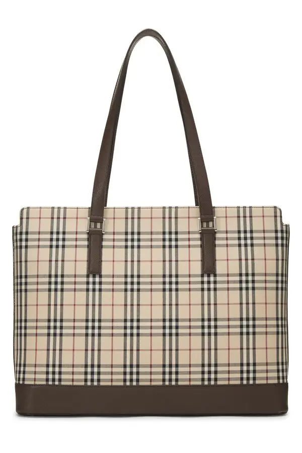 Burberry Check Jacquard Canvas Zip Tote