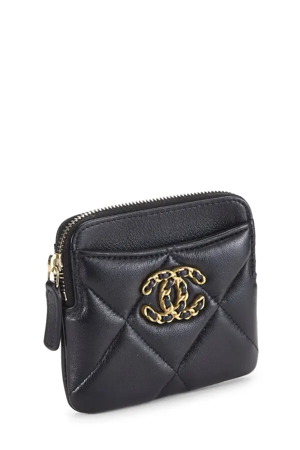 Chanel Quilted Lambskin 19 Zip Coin Purse