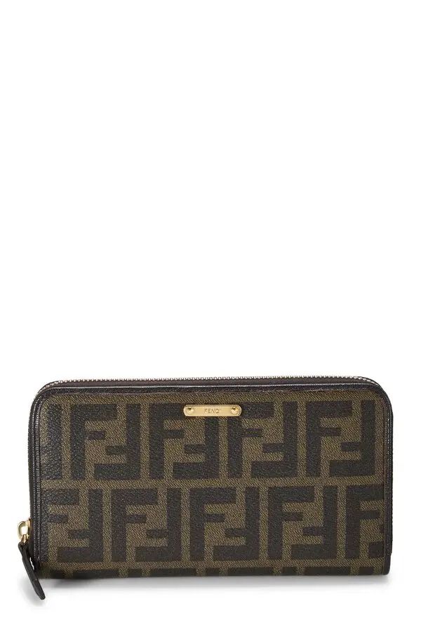 Fendi Zucca Coated Canvas Zip Wallet - Brown