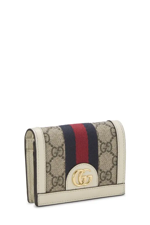 Gucci Cream Gg Supreme Ophidia French Wallet