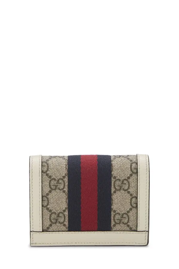 Gucci Cream Gg Supreme Ophidia French Wallet